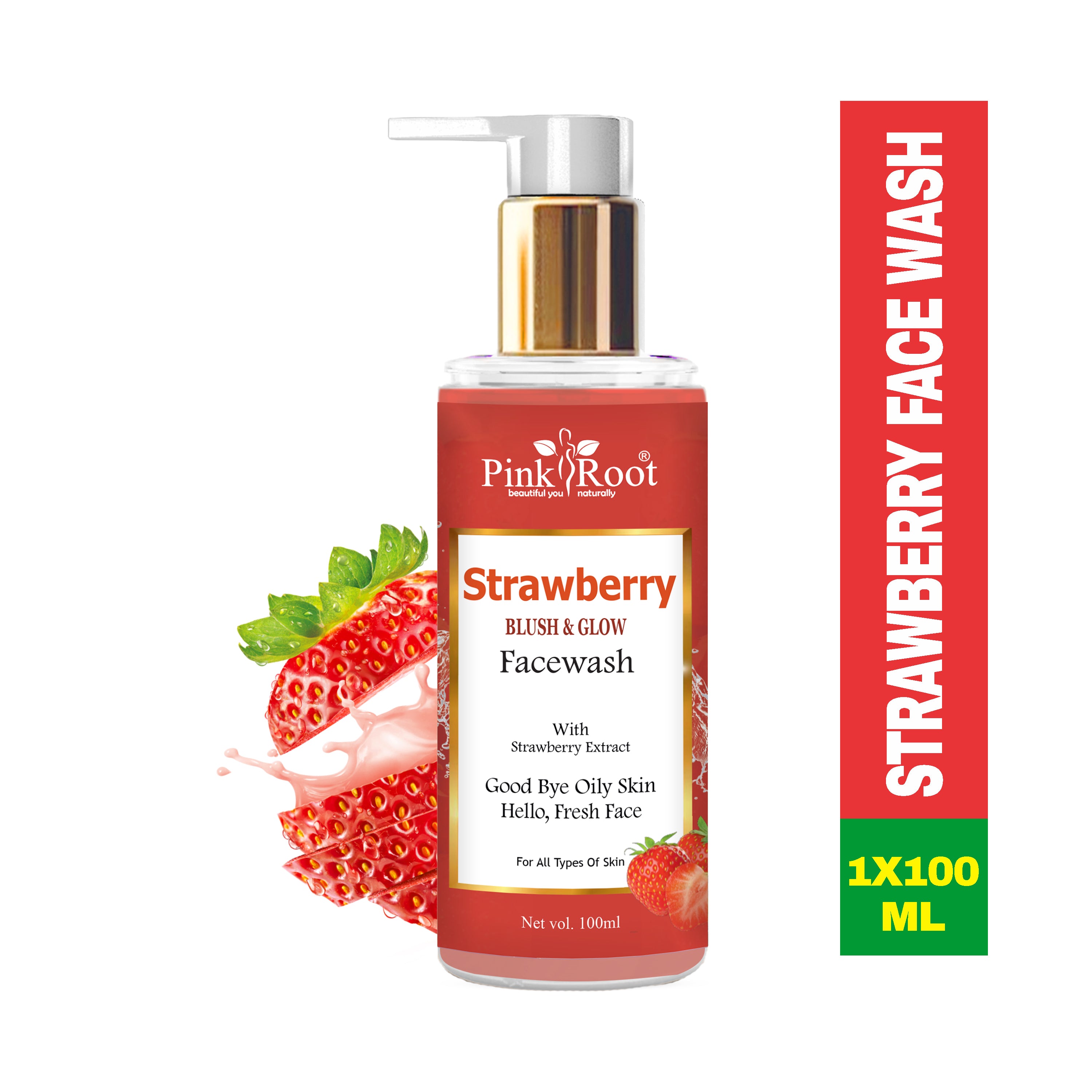 Pink Root Strawberry Face Wash for Oily & Acne-Prone Skin